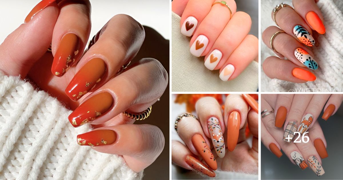 25+ Gorgeous Orange Nails To Make You The Center Of Attention - Woman ...