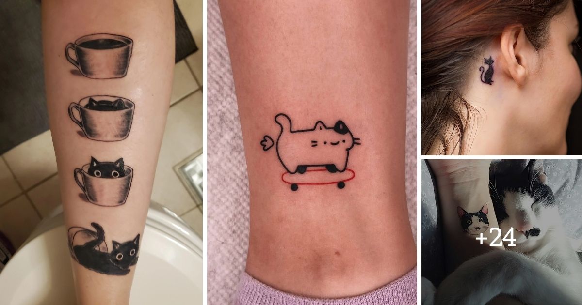 25+ Adorable Cat Tattoos That Will Melt Everyone's Hearts - Woman ...