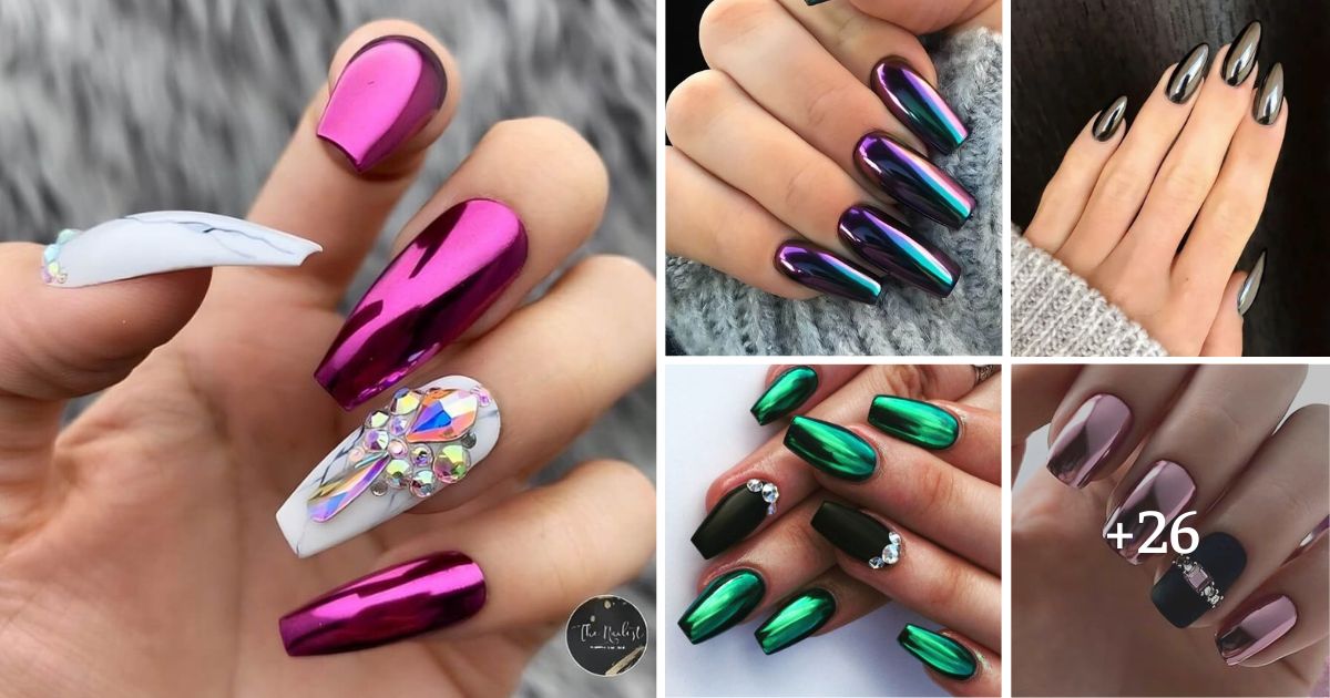 30 Chic And Dramatic Chrome Nails To Shine Your Special Night - Woman ...