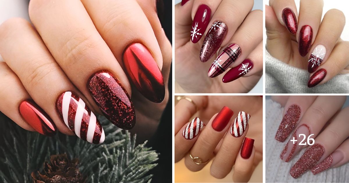 27+ Festive Red Glitter Nails To Make You The Star Of The Show - Beauty ...